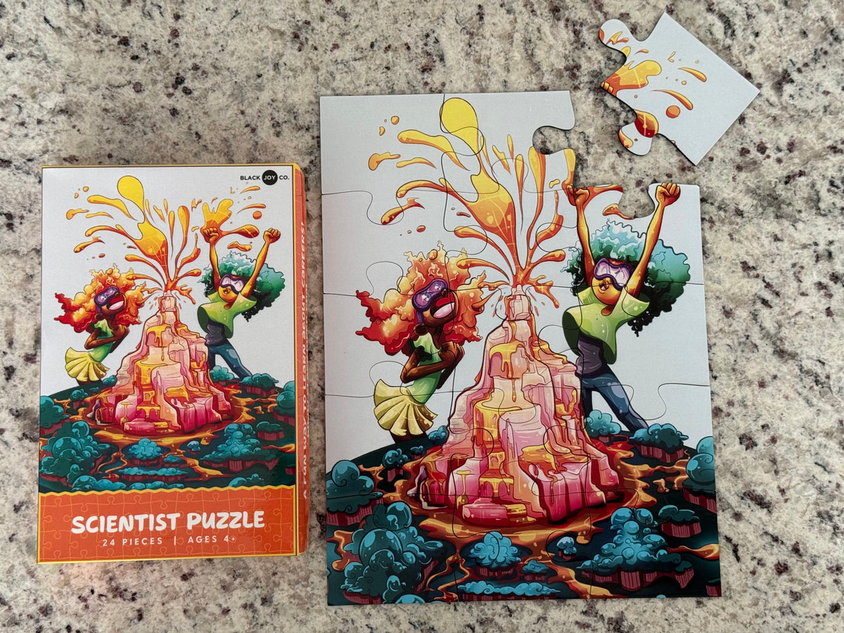 Scientist Puzzle 🧩👩🏽‍🔬🌋 (24 pieces) – Black Joy Co.